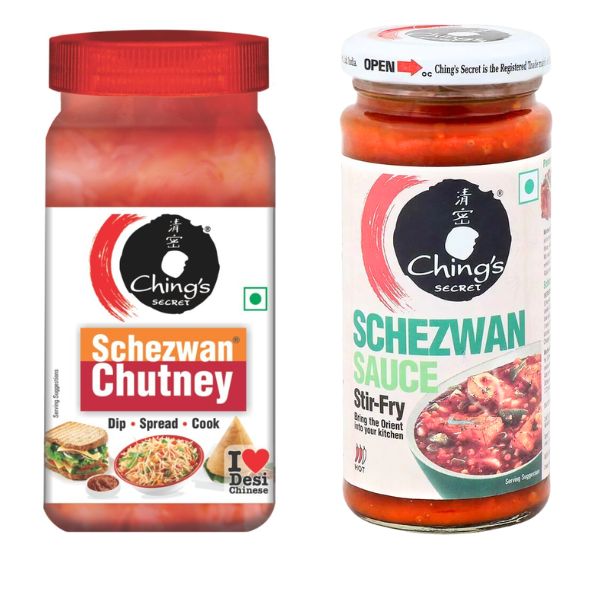 Chings Lovers Selections: Schezwan Chutney + Schezwan Sauce – Pound Veg