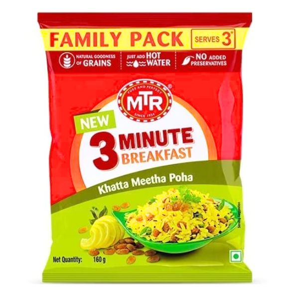 MTR Khatta Meetha poha 3 Minute Breakfast 160g (Pack of 3) – Sweet, Ta ...