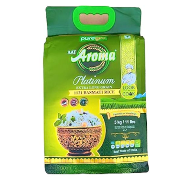 Puregro Aroma Platinum Extra Long Grain Basmati Rice 5kg – Pound Veg